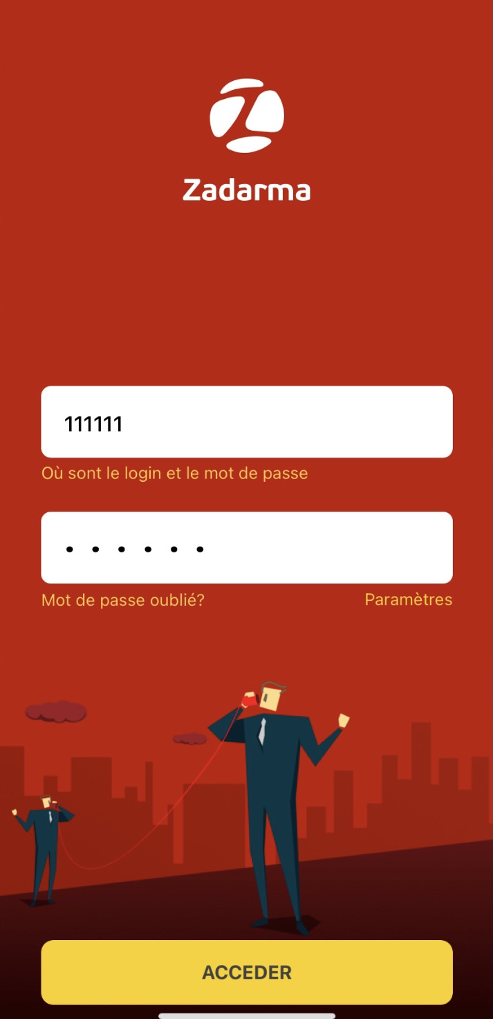 Application Zadarma pour iOS