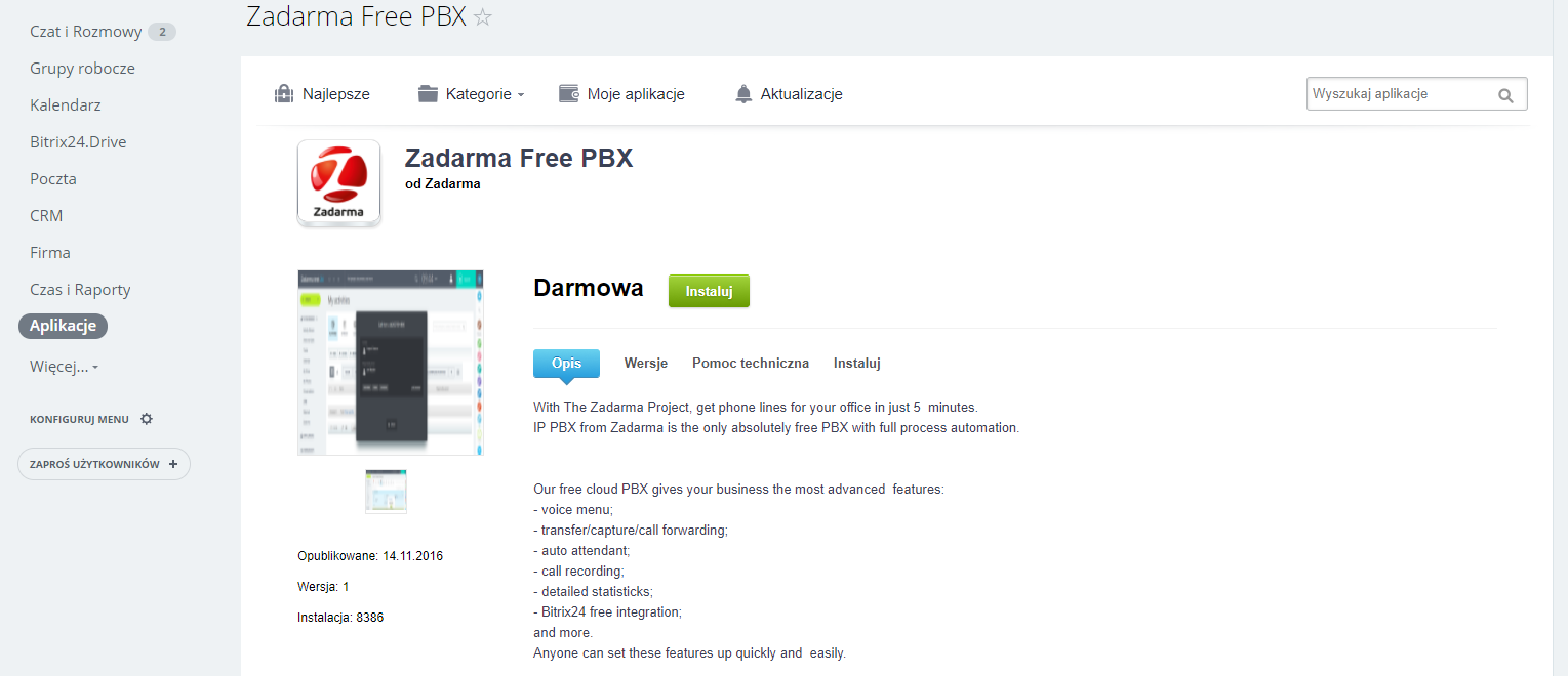 Integracja centrali telefonicznej Zadarma i Bitrix24 CRM - Zadarma